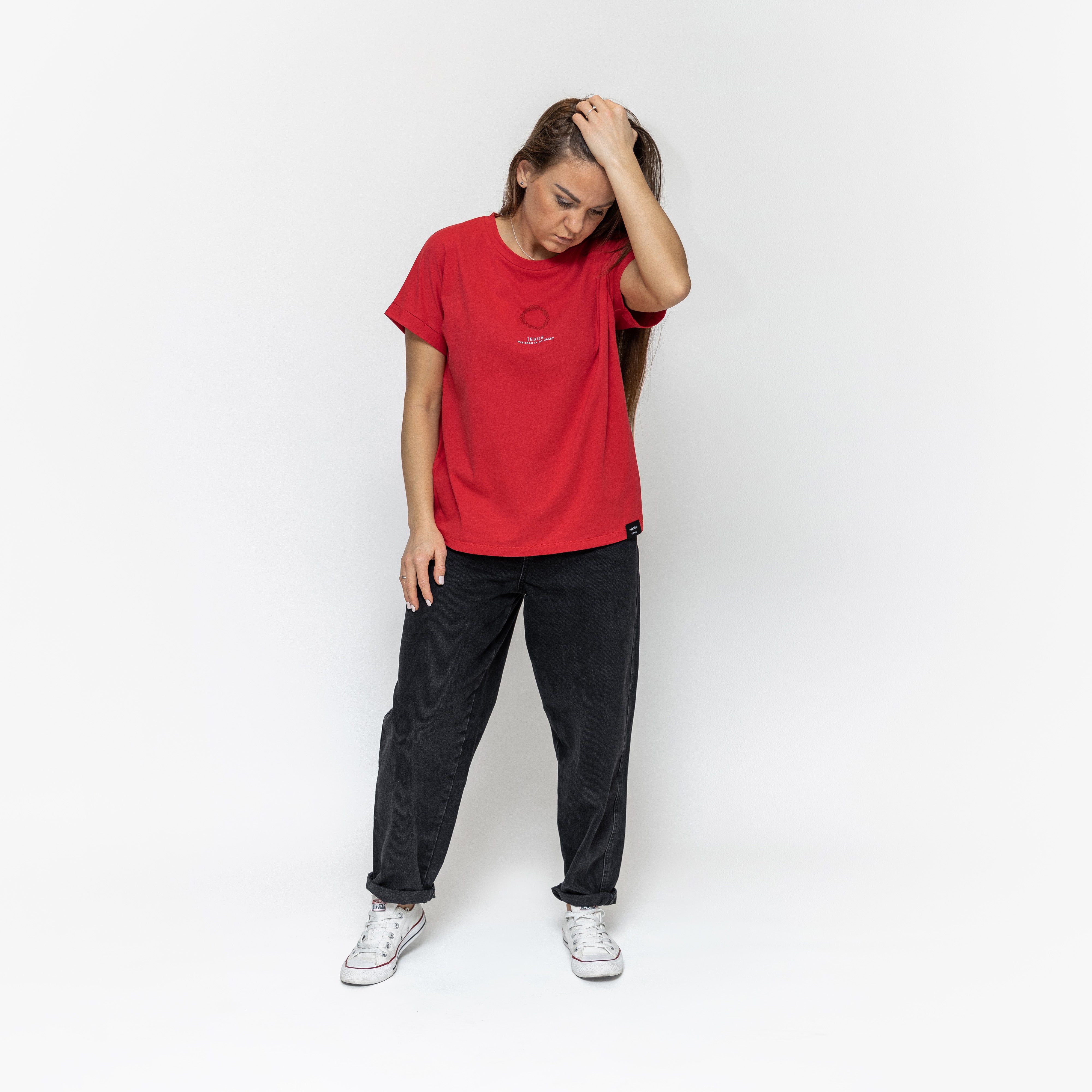 Women's T-shirt «Was Born» / red – BeHolyBrand